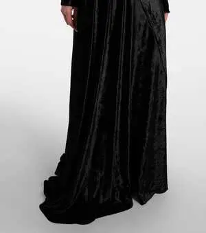 Rabanne Asymmetrical Draped Velvet Gown