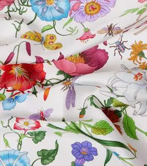 Gucci Floral Silk Twill Scarf - Multicoloured