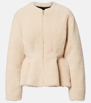 Alaïa Peplum Shearling Jacket
