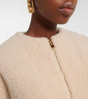Alaïa Peplum Shearling Jacket