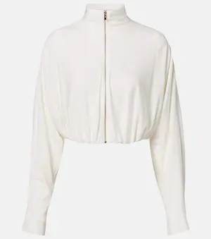 Alaïa Draped Mockneck Jersey Jacket