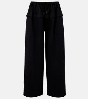 Alaïa Wide-leg Cotton Sweatpants - Black