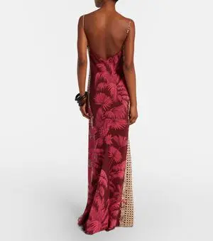 Johanna Ortiz Printed Silk Slip Dress