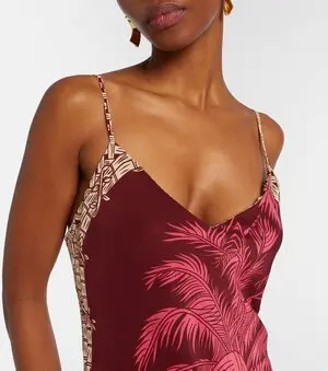 Johanna Ortiz Printed Silk Slip Dress