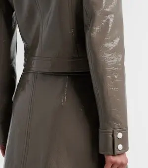 COURREGES Logo Vinyl Cropped Jacket - Grey