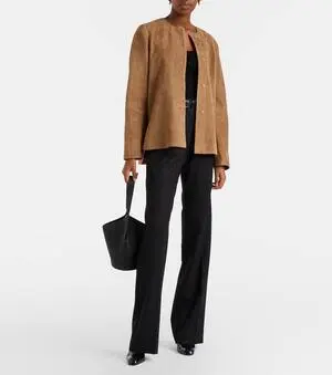 Max Mara Belted Suede Jacket - Beige