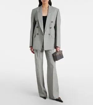 Victoria Beckham Virgin Wool Double-breasted Blazer - Grey