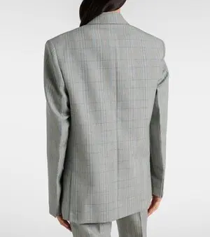Victoria Beckham Virgin Wool Double-breasted Blazer - Grey