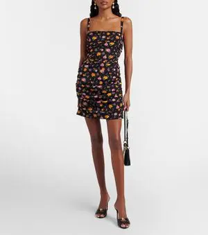Dolce & Gabbana Floral Silk-blend Charmeuse Minidress