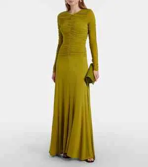 Tove Eira Gathered Maxi Dress - Green