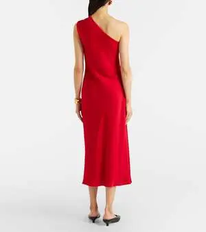 Max Mara Entrata Satin Midi Dress - Red