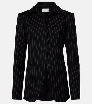Sportmax Rive Striped Wool-blend Gabardine Blazer