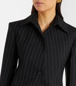 Sportmax Rive Striped Wool-blend Gabardine Blazer