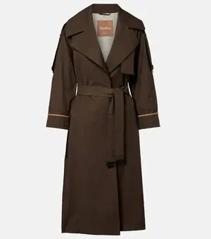 Max Mara The Cube Cotton-blend Twill Trench Coat - Green