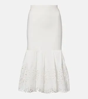Simkhai Broderie Anglaise Midi Skirt - White