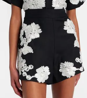 Simkhai Sammi Embroidered Linen-blend Shorts