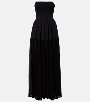 Simkhai Strapless Tulle Maxi Dress - Black
