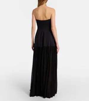 Simkhai Strapless Tulle Maxi Dress - Black
