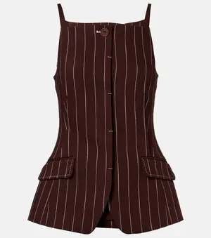 Simkhai Edie Striped Top Brown