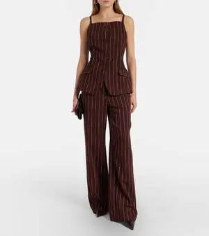 Simkhai Edie Striped Top - Brown