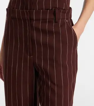 Simkhai Tavar Pinstripe Wide-leg Pants - Brown
