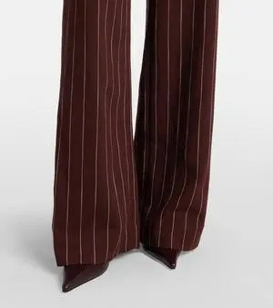Simkhai Tavar Pinstripe Wide-leg Pants - Burgundy