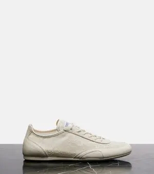 JIMMY CHOO Sunny Leather-trimmed Lace Sneakers - White