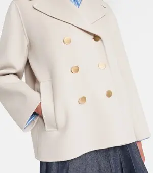 Max Mara Margot Virgin Wool Pea Coat - Beige