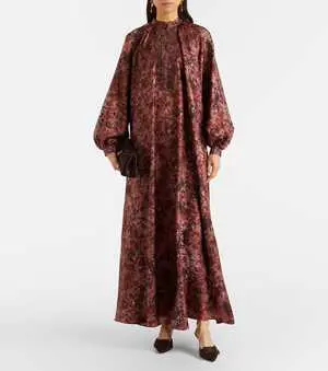 Max Mara Alpe Embellished Silk Maxi Dress