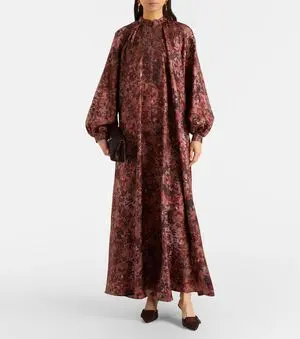 Max Mara Alpe Embellished Silk Maxi Dress - Multicoloured