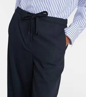 Max Mara Argenta Wide-leg Virgin Wool Pants - Blue
