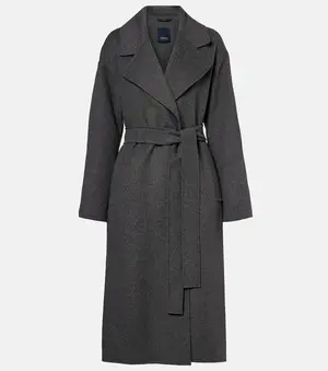 Max Mara Hobby Virgin Wool Wrap Coat - Grey