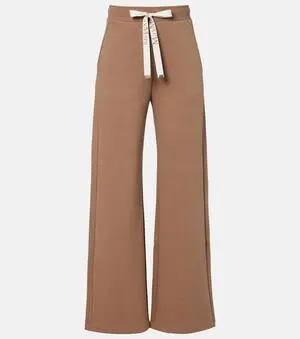 Max Mara Cotton-blend Straight-leg Trousers - Brown