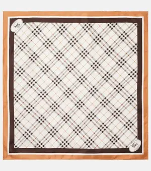 Burberry Check Silk Twill Scarf - Brown