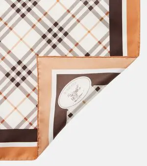 Burberry Check Silk Twill Scarf - Brown