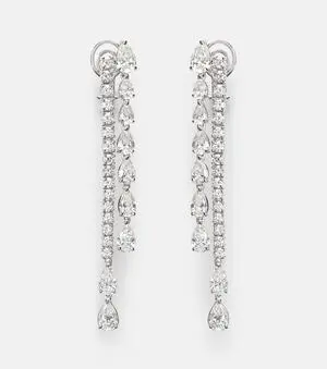 BUCHERER FINE JEWELLERY Diamond Twist 18kt White Gold Drop Earrings With Diamonds - Silver