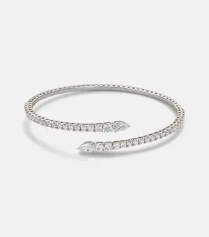 BUCHERER FINE JEWELLERY Classics Twist 18kt White Gold Bangle With Diamonds - Silver