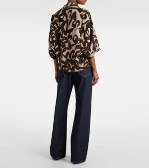 Dries Van Noten Printed Top - Brown
