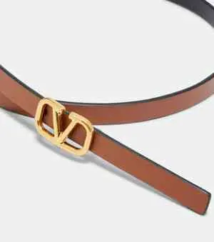 Valentino Garavani Vlogo Leather Belt - Brown