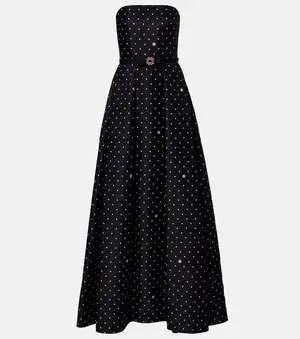 Elie Saab Belted Polka-dot Gown