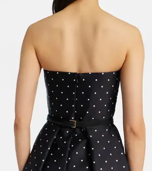 Elie Saab Belted Polka-dot Gown