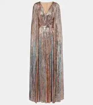 Elie Saab Sequined Caped Gown