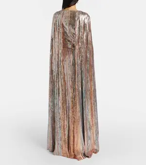 Elie Saab Sequined Caped Gown