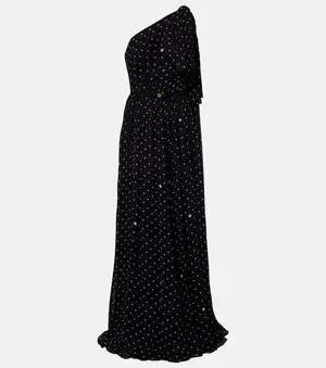 Elie Saab Polka-dot One-shoulder Gown
