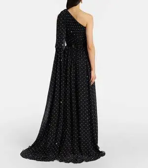 Elie Saab Polka-dot One-shoulder Gown