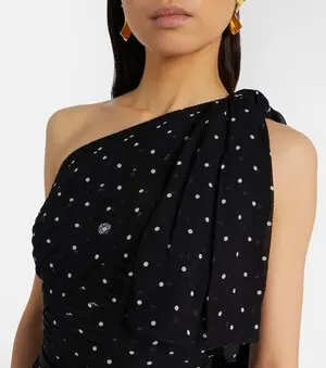 Elie Saab Polka-dot One-shoulder Gown