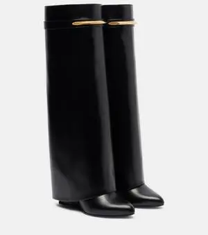Givenchy Shark 95 Leather Knee-high Boots - Black