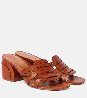 Zimmermann Goldie 65 Leather Mules - Brown
