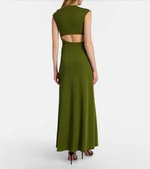 Christopher Esber Mineral Stone Jersey Maxi Dress - Green