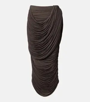 Magda Butrym Draped Midi Skirt - Brown